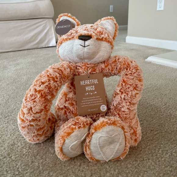 Demdaco | Toys | Demdaco Heartful Hugs Fox Orange Weighted Stuffed ...